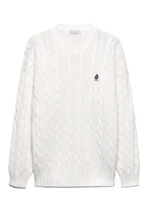 Prada Cotton Crew-neck Sweater - White