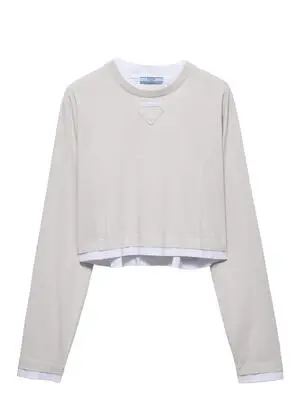 Prada Long-sleeved Jersey T-shirt - Grey