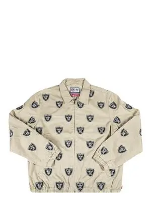 Supreme X Nfl Raiders '47 Embroidered Harrington Jacket - Tan