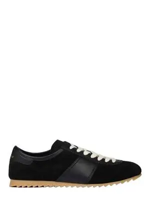 Sandro Leather And Suede Low-top Sneakers - Black