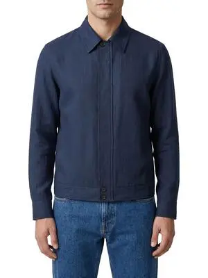 Brioni Linen And Wool Blend Shirt Jacket - Blue