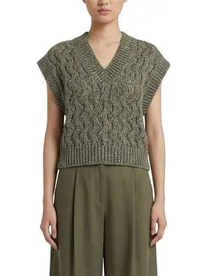 BRUNELLO CUCINELLI Brunello Cucinelli Linen And Silk Knit Top