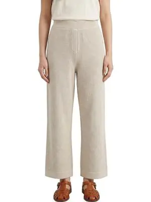 Brunello Cucinelli Brunello Cucinelli Textured Knit Wide-Leg Pants Beige