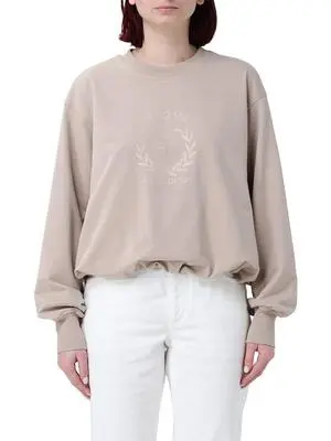 Brunello Cucinelli Cotton Crew Neck Sweatshirt With Emblem - Cocoa