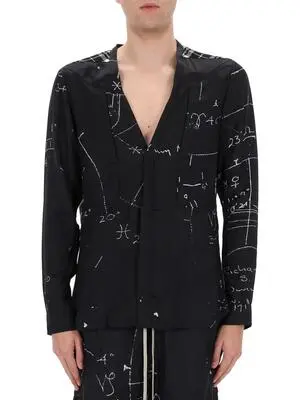 Rick Owens Printed Cotton Blend Shirt - Black