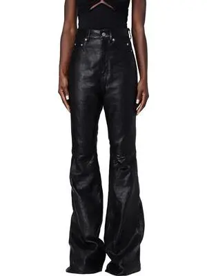 Rick Owens Bolan Flared Leather Trousers - Black