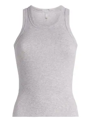 SKIMS Cotton Ribbed Cropped Tank Top Grey