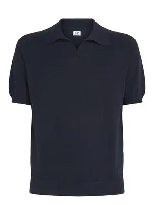 C.P. COMPANY Cotton Crepe Polo Shirt - Navy