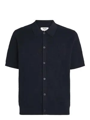 WAX LONDON Cotton-blend Tellaro Shirt - Navy