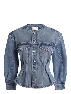 FRAME Nipped Denim Jacket - Blue