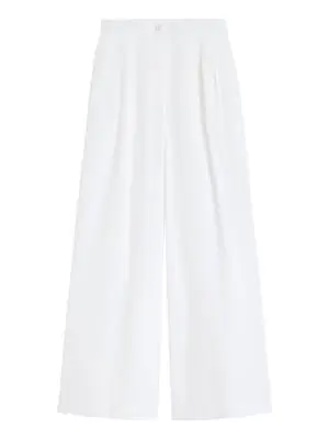 Max Mara Cotton Wide-leg Trousers - White