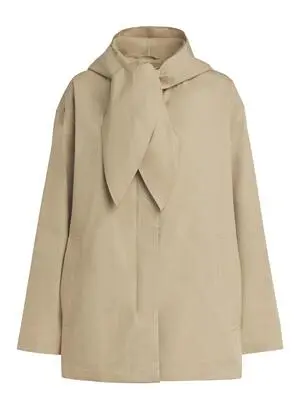 TOTEME Technical Windbreaker Jacket With Scarf Detail - Beige