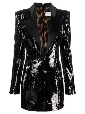 Philipp Plein Sequin-embellished Fitted Blazer Dress - Black
