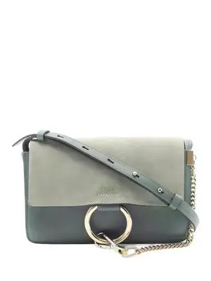 Chloé 2000s Faye Suede And Leather Shoulder Bag - Blue