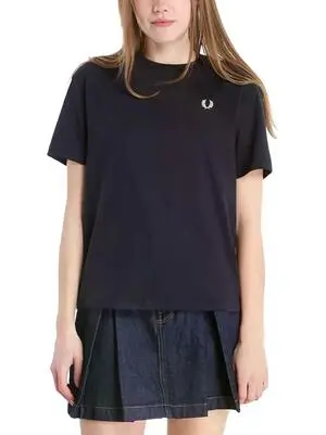 Fred Perry Crew Neck Logo T-shirt - Blue