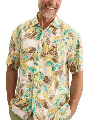 Tommy Bahama Fuego Tropics Short Sleeve Silk Button-up Shirt - Coconut