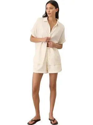 PACT Organic Cotton Coastal Double Gauze Shorts - Cream