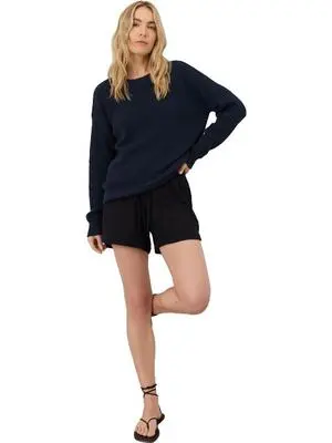 PACT Organic Cotton Coastal Double Gauze Shorts - Jet Black