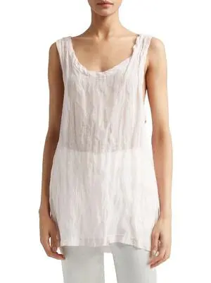 TOTEME Crinkled Cotton Blend Gauze Tank Bloom