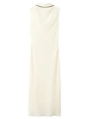 MANGO Tie Back Sleeveless Midi Dress