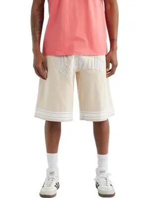BILLIONAIRE BOYS CLUB Curve Logo Cotton Shorts - Ecru