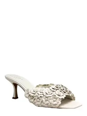 SHU SHOP Elsa Floral Appliqué Slide Sandal - Bone