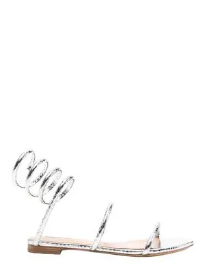 Lola Cruz Piale Spiral Ankle-strap Sandals - Silver