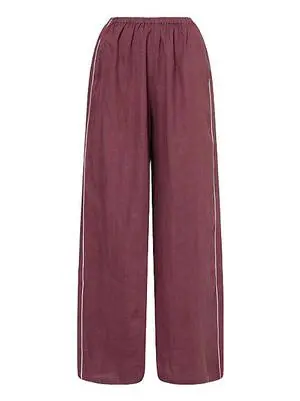 Second Summer La Mar Wide-leg Linen Trousers - Cherry