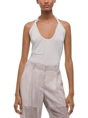 Helmut Lang Halter Neck Twist Dancer Top - Grey