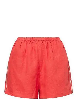 Second Summer Linen Relaxed Fit Shorts - Red