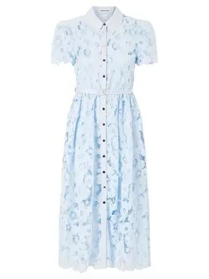 Farm Rio Pineapple Guipure Lace Midi Dress - Brown | Editorialist