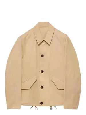 Prada Quilted Cotton Jacket With Drawstring Hem - Neutrals