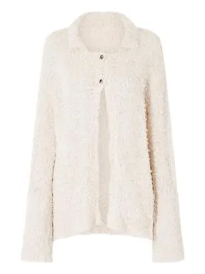 Khaite Jannae Cotton-blend Bouclé Cardigan - Neutrals