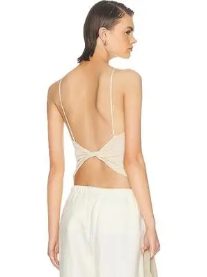 ST. AGNI Twist Back Knit Top - Shell