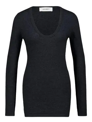 LISA YANG Cotton Cashmere Amalea Sweater - Grey