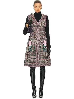 Chanel Tweed Hooded Knit Cardigan - Multi