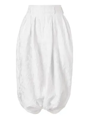 Comme Des Garçons Pleated Jacquard-knit Wide-leg Pants - Neutrals