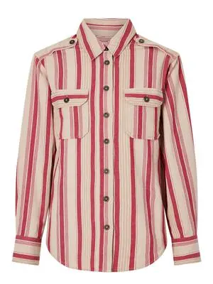 MARANT ETOILE Gelva Striped Cotton Shirt - Red