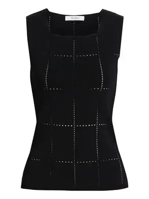 Max Mara Ugolina Pointelle-knit Tank - Black