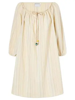 Bernadette Bonnie Striped Mini Dress Beige