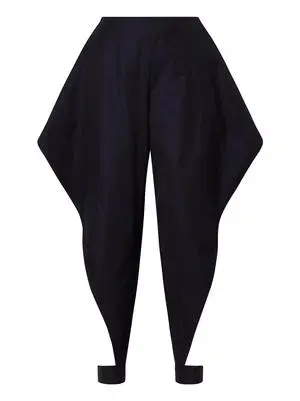Alaïa Triangle Cotton-gabardine Wide-leg Pants - Blue