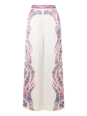 Etro Floral-print Crepe Wide-leg Pants - Multi