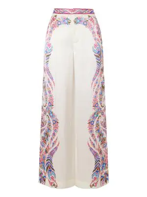 Etro Floral-print Crepe Wide-leg Pants - Multi