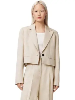 ALLSAINTS Helena Cropped Blazer - Stone