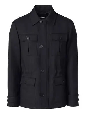 Mackage Wool Gabardine Safari Jacket Navy