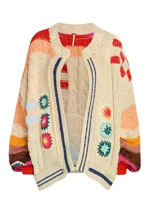 FREE PEOPLE Stripe-Detail Cardigan