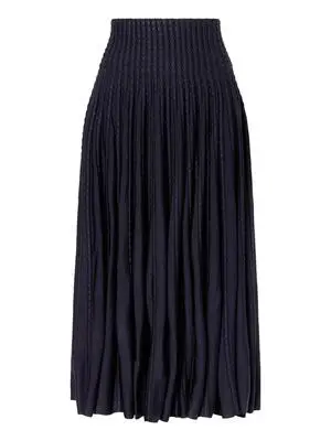 Alaïa Textured Knitted Midi Skirt - Blue