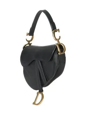 Dior Grained Calfskin Saddle Bag - Black