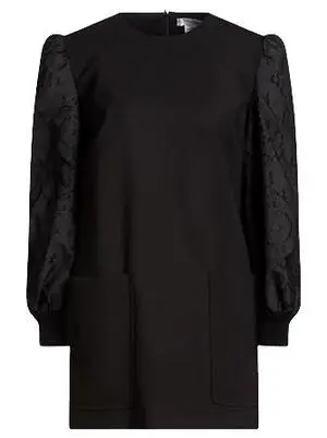 Max Mara Mini Dress In Virgin Wool And Elastane - Black