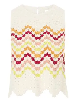 Escvdo Cuenca Striped Crocheted Tank - Multi